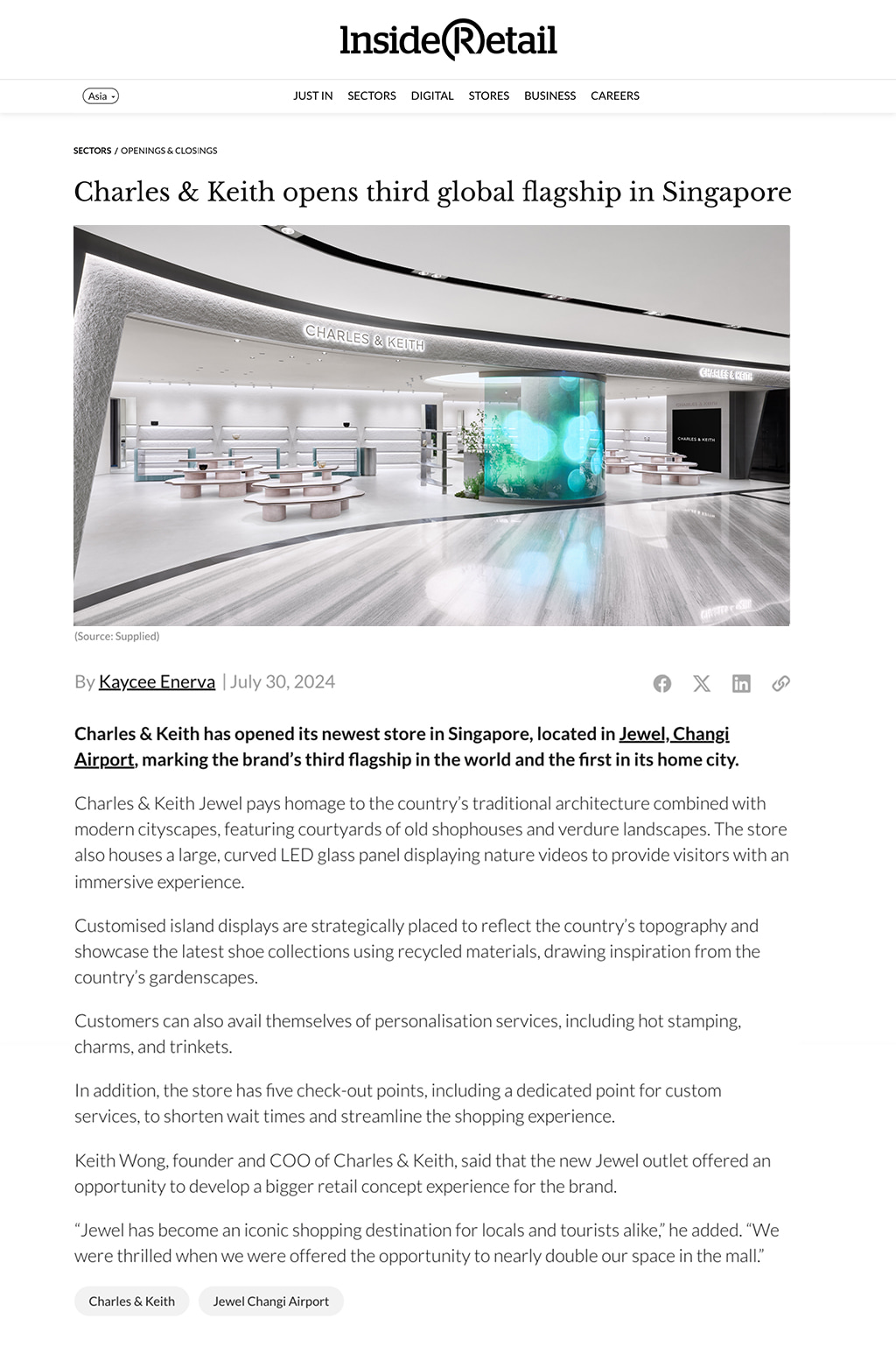 Jewel Flagship Store Opening | Featured in Inside Retail - CHARLES ...