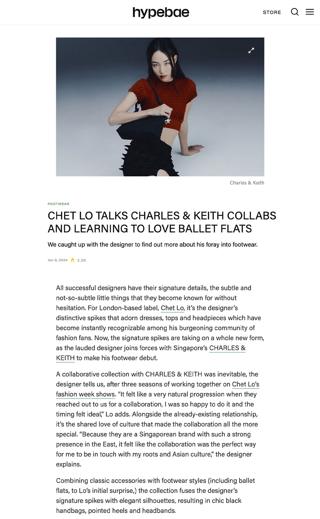 CHARLES & KEITH X Chet Lo Collaboration Interview in Hypebae - CHARLES & KEITH DE