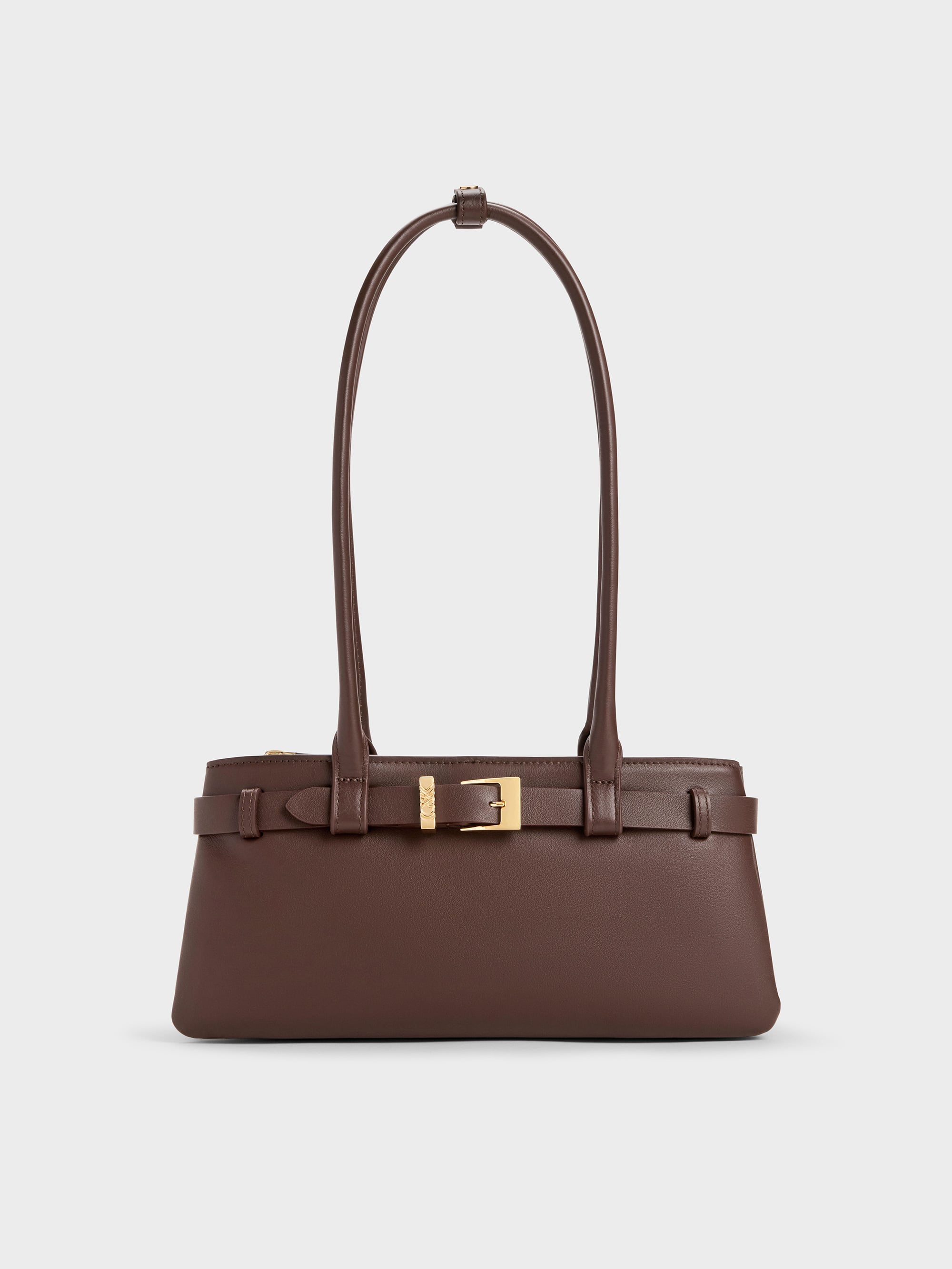 Borsa a tracolla in vera pelle con cintura Jody - Marrone scuro ...
