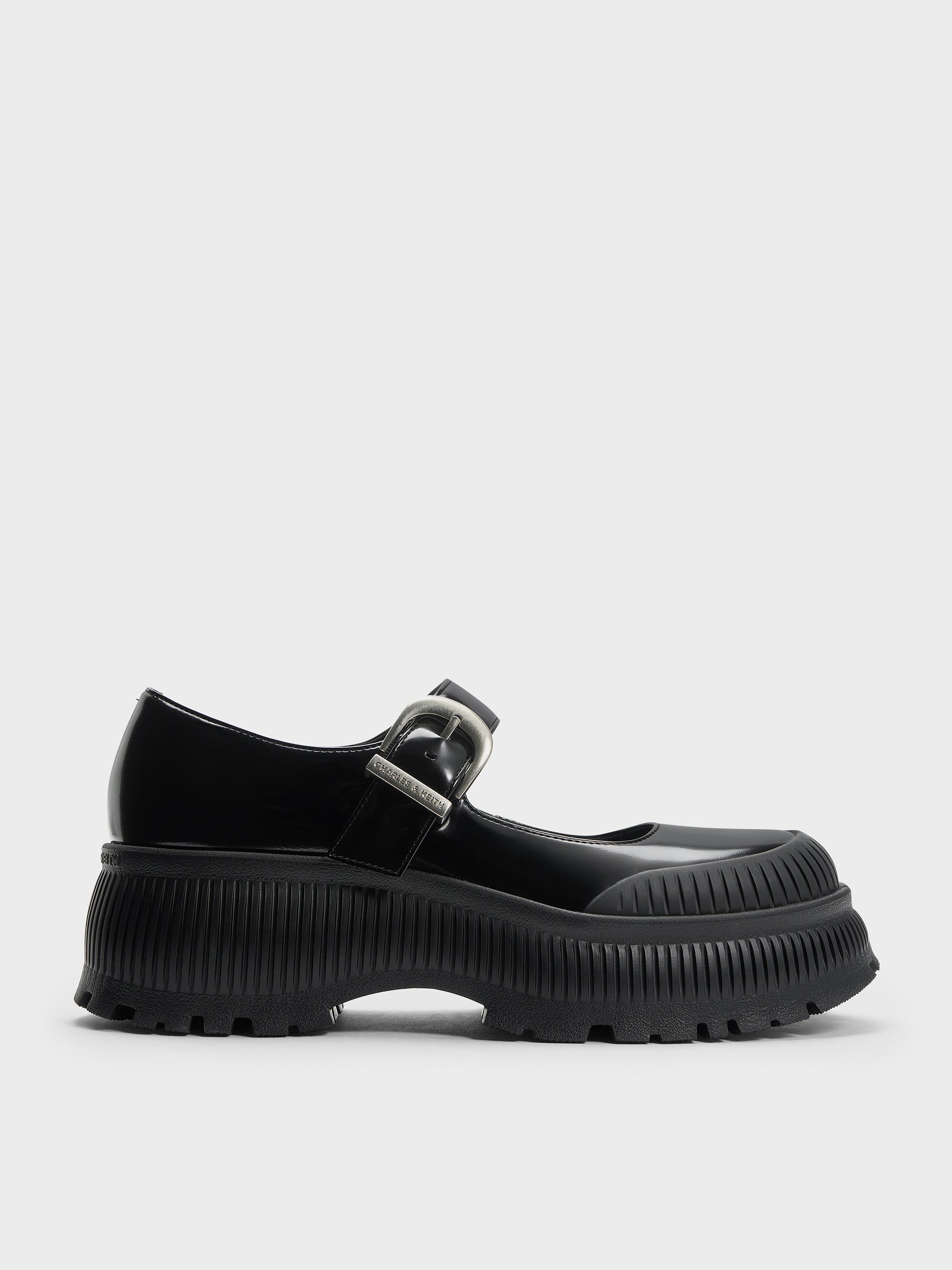 Black Box Darra Ridged-Sole Platform Mary Janes - CHARLES & KEITH SK