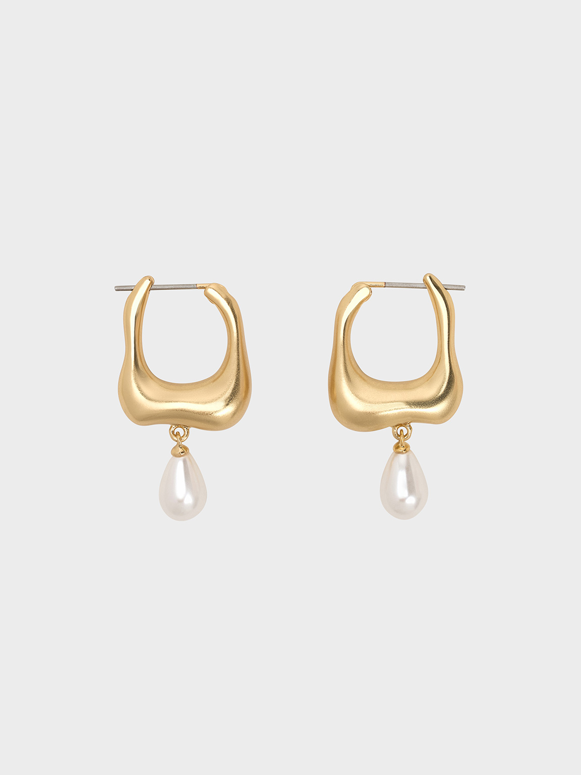 Brose Gold Corrine Teardrop Pearl Hoop Earrings - CHARLES & KEITH NL