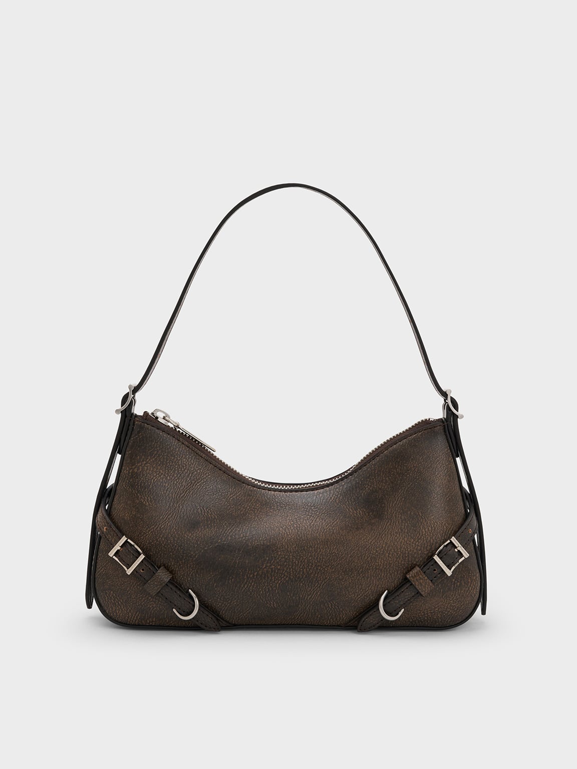 Dark Brown Sloane Shoulder Bag - Dark Brown - Sale - CHARLES & KEITH DE