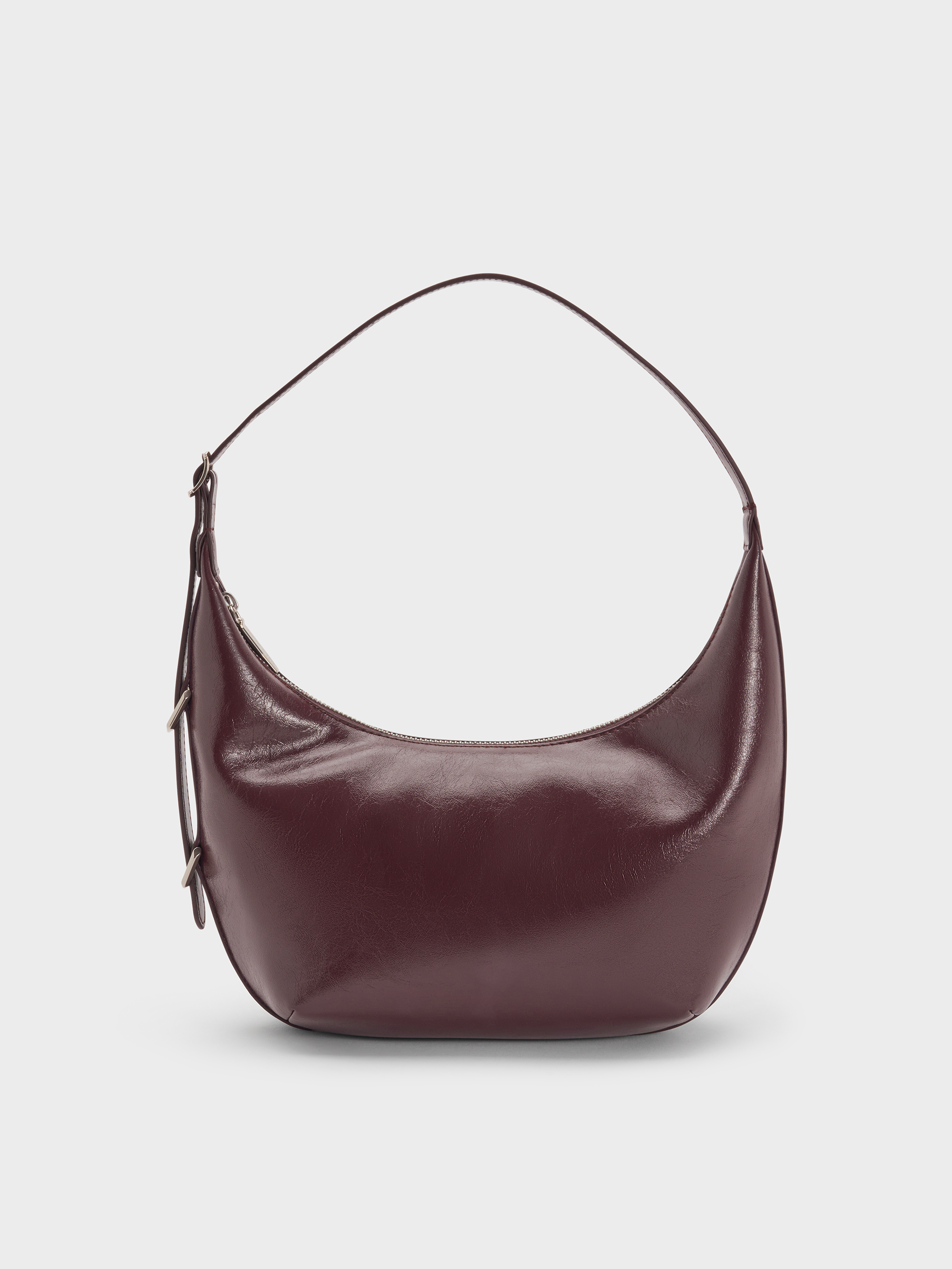 Wineberry Red Bryna Curved Hobo Bag - Wineberry Red - Bags - CHARLES ...
