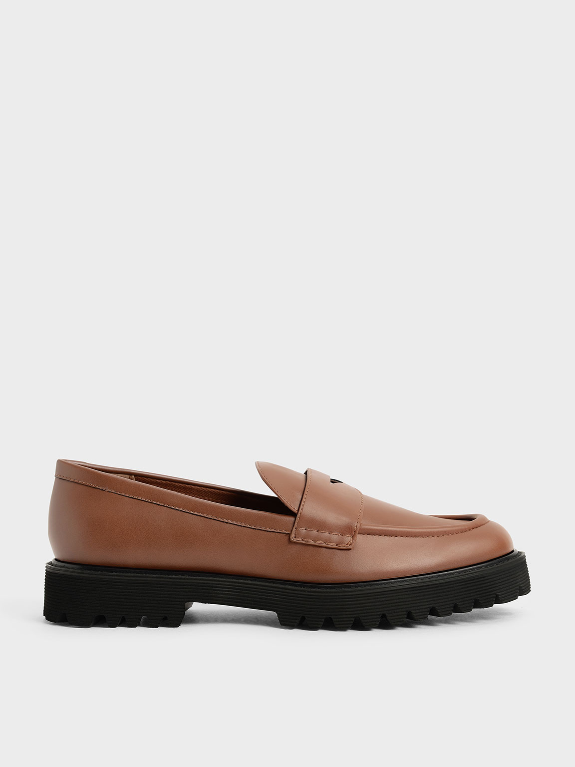 Cognac Chunky Penny Loafers - CHARLES & KEITH DK