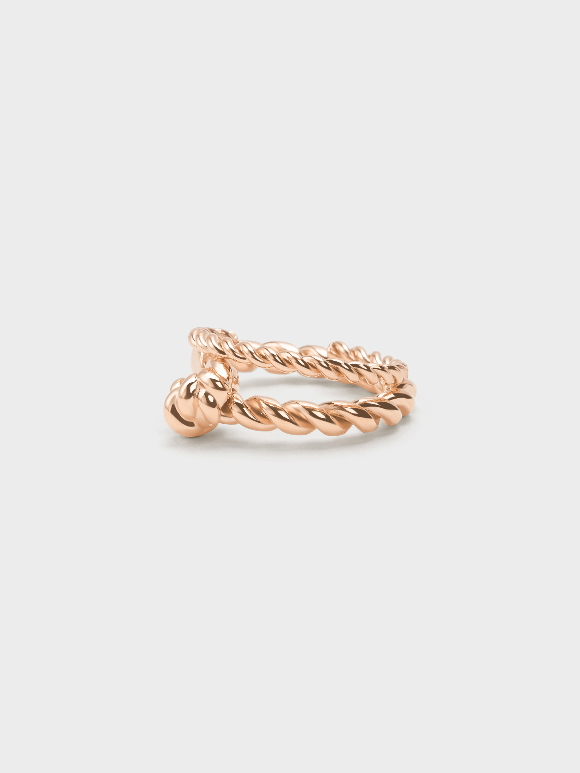 Zweiring-Set mit Zobel-Seilknoten - Roségold - CHARLES & KEITH EU