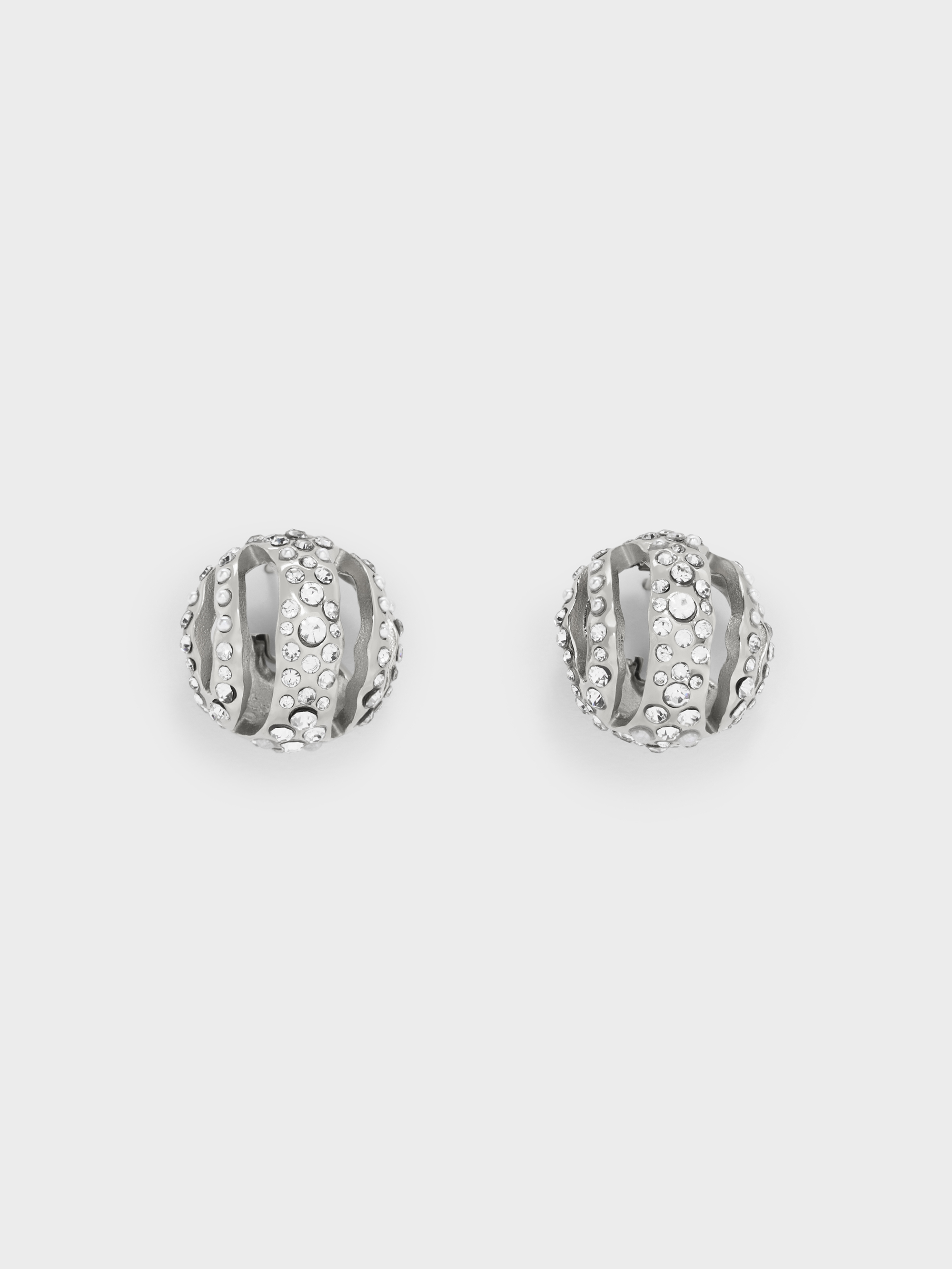 Pendientes de aro esculturales con adornos de cristal Aine - CHARLES ...
