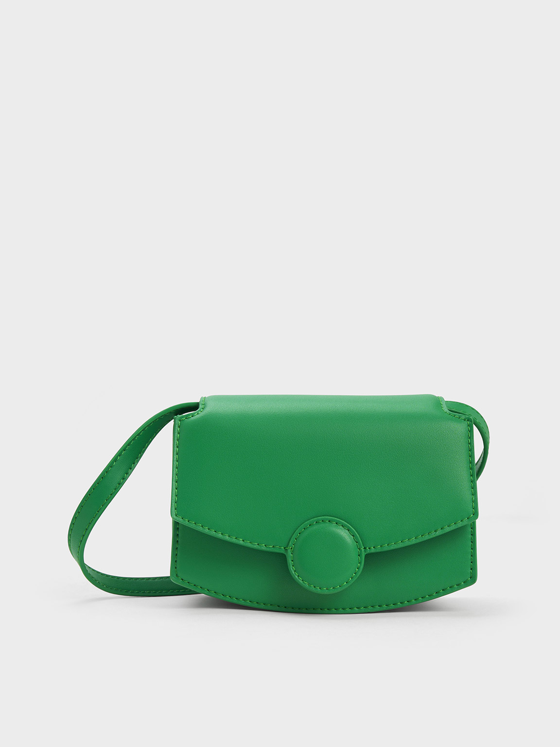 Green Clover Curved Shoulder Bag - CHARLES & KEITH DE