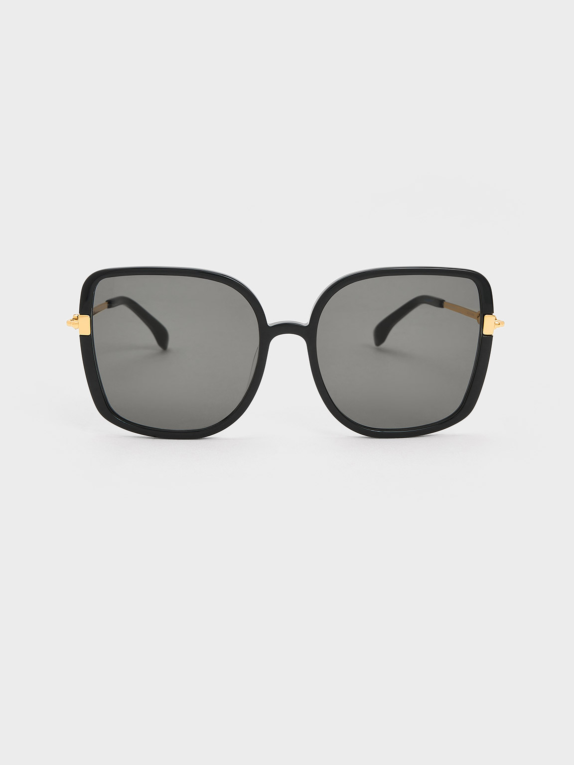Black Oversized Square Chain-Link Sunglasses - CHARLES & KEITH PL