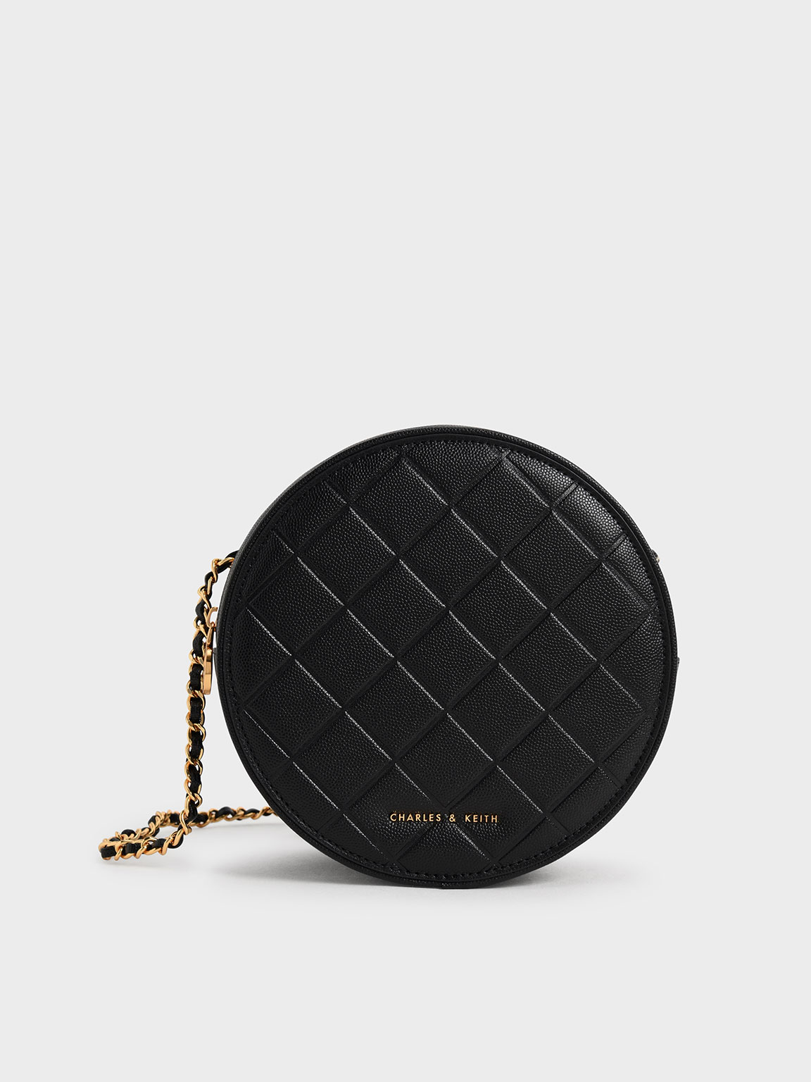 Black Kwan Quilted Circle Bag - CHARLES & KEITH NO