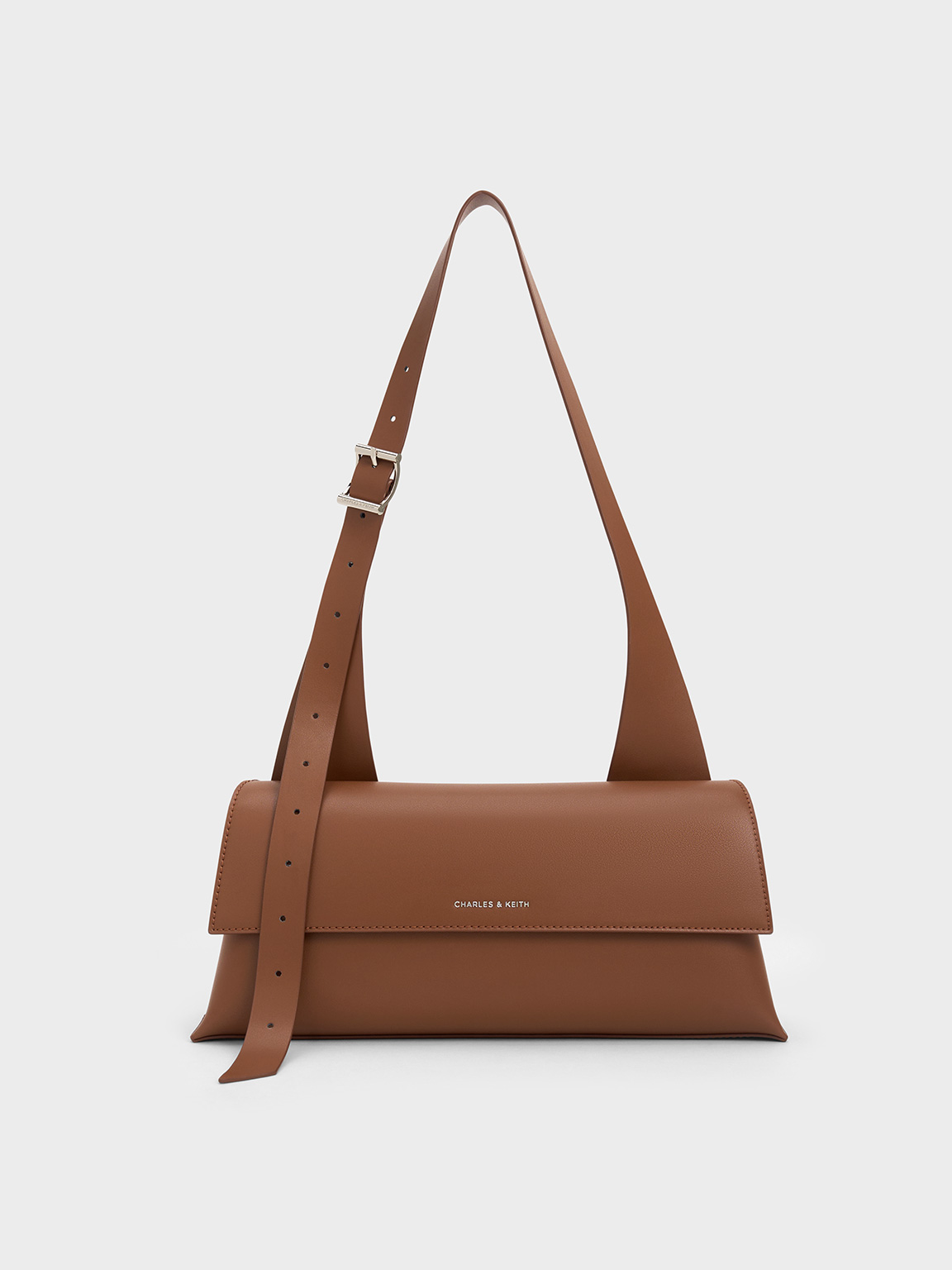 Chocolate Marceline Trapeze Shoulder Bag - CHARLES & KEITH NL