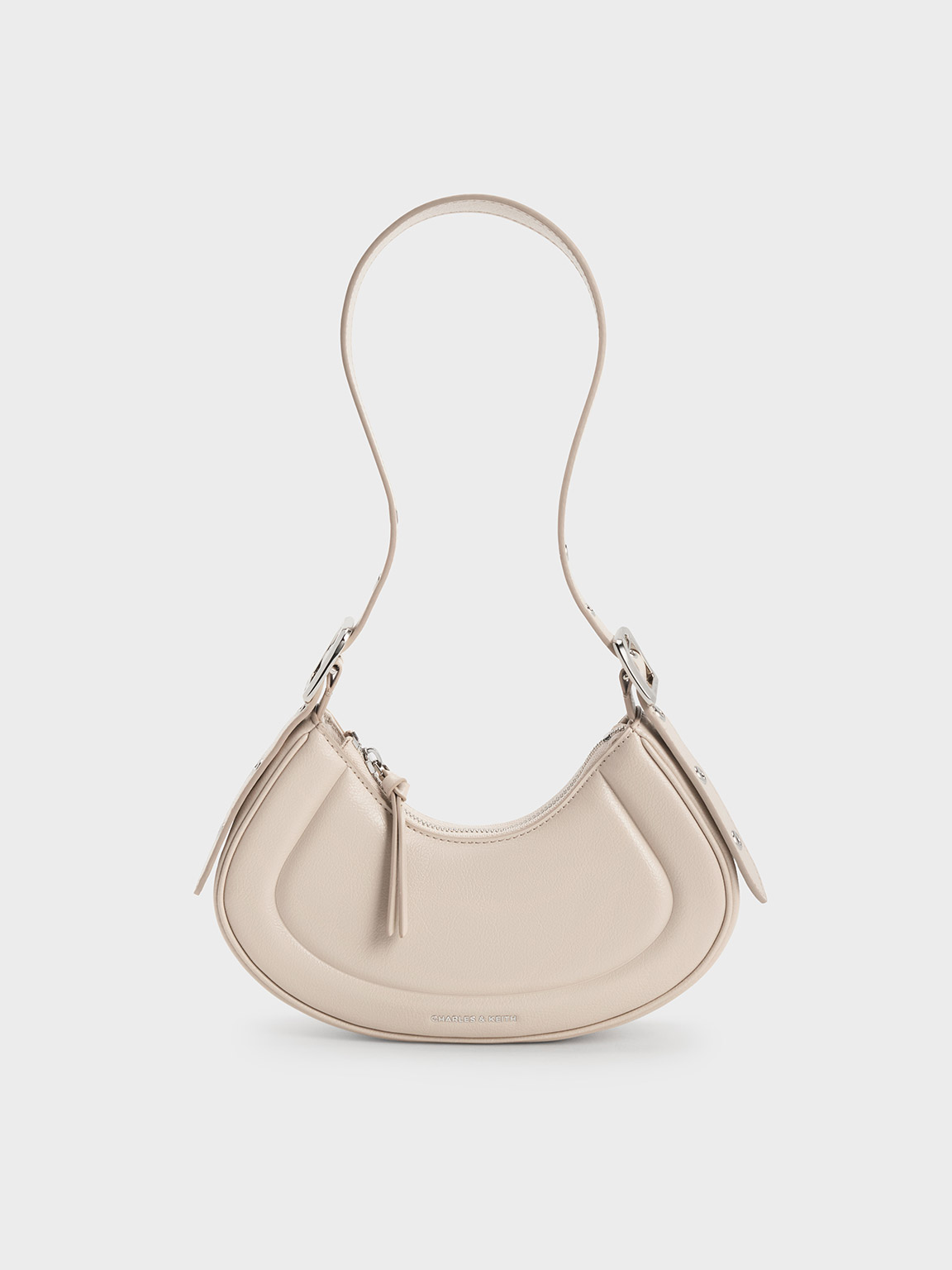 Petra abgerundete Schultertasche in Haferflocke - Hafer - CHARLES ...