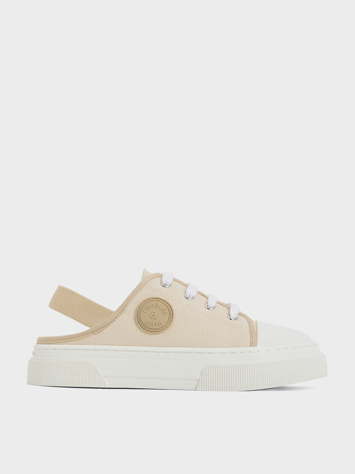 Taupe Girls' Kay Two-Tone Slingback Sneakers - CHARLES & KEITH DE