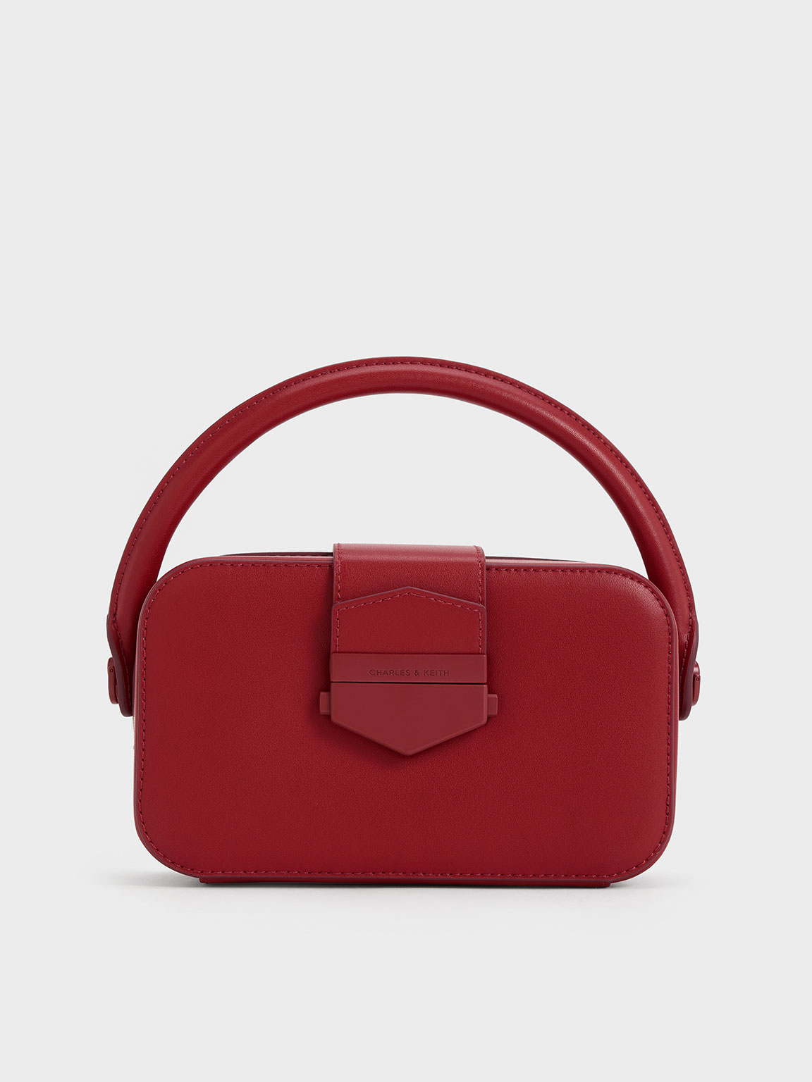 Red Vertigo Boxy Top Handle Bag - CHARLES & KEITH DE