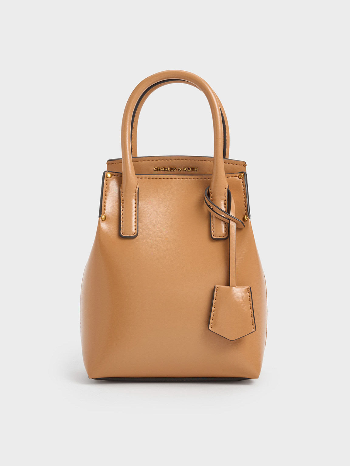 Toffee Rene Elongated Top Handle Bag - CHARLES & KEITH FR