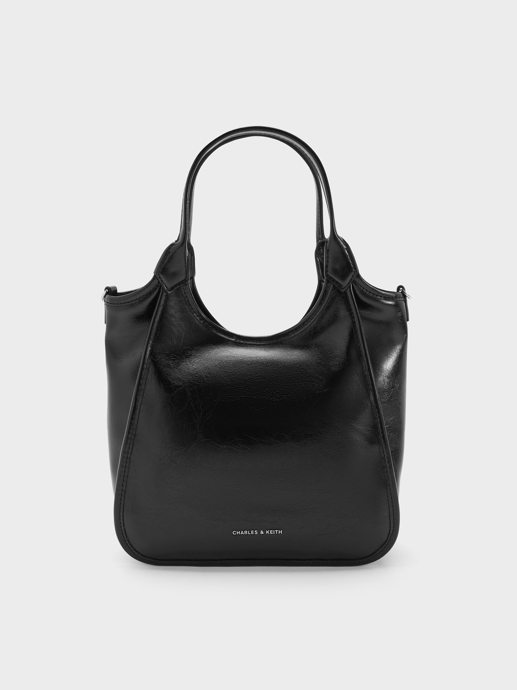 Noir Sianna Lässige Mini-Tote-Bag in Crinkle-Optik - CHARLES & KEITH DE