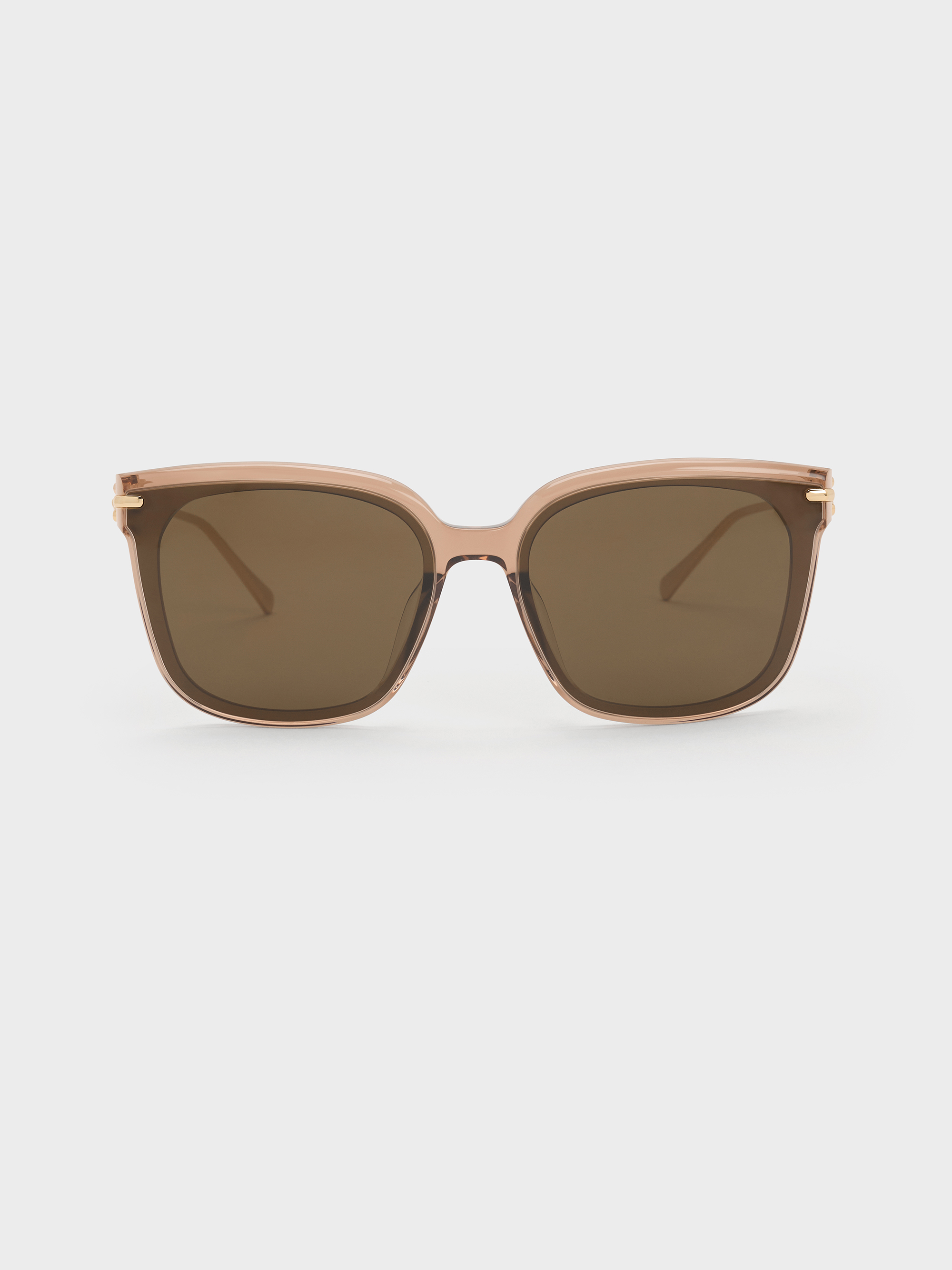 Chestnut Brown Kris Chain-Detail Sunglasses - Chestnut Brown ...